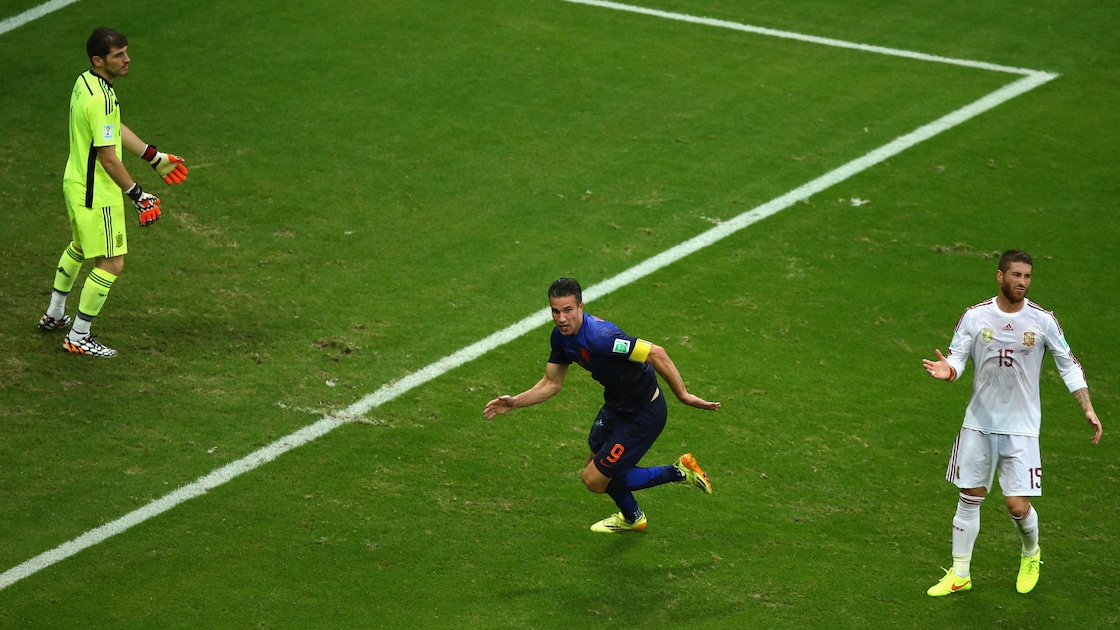 Robin Van Persie Goal 43' | Spain v Netherlands | 2014 FIFA World Cup ...