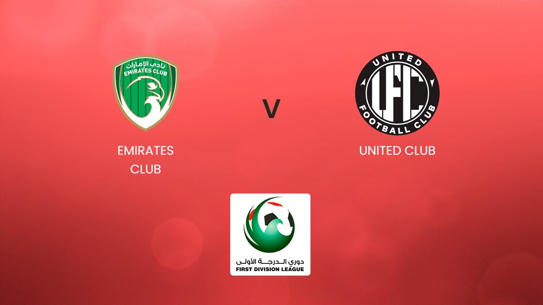 Emirates Club v United Club | UAE First Division League | Full Match ...