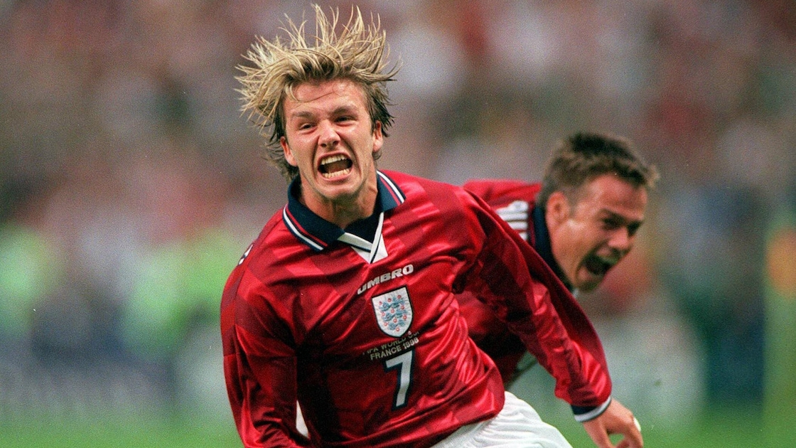 David Beckham Goal 29' | Colombia vs England | 1998 FIFA World Cup France™